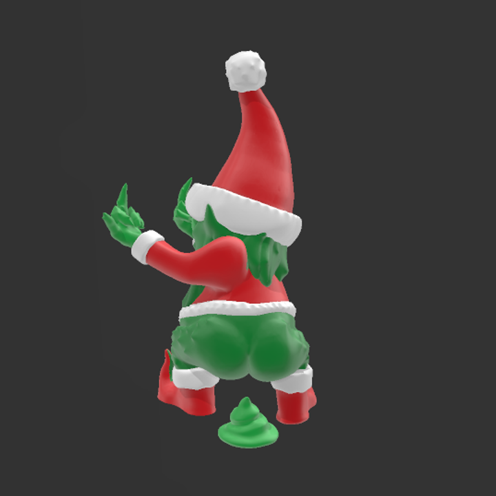 3D Printable Grinch themed rude gnome by Aaron Shoaf