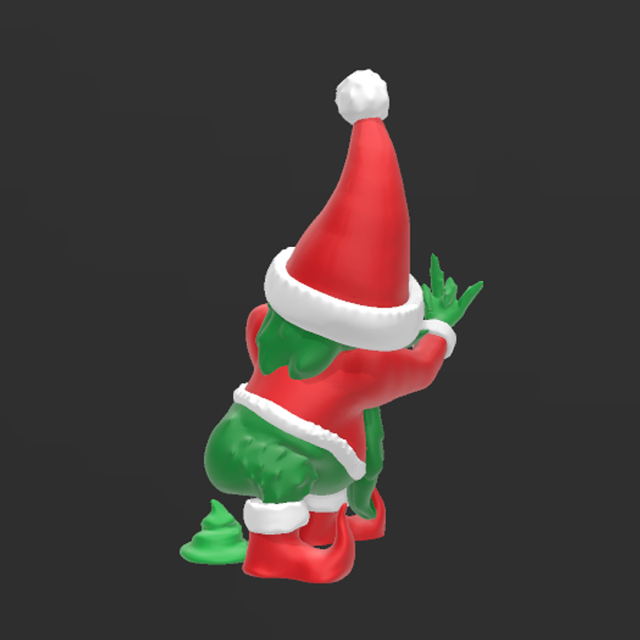3D Printable Grinch themed rude gnome by Aaron Shoaf