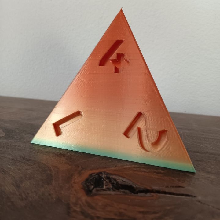 3D Printable D4 four sided dice oversized art pice by tim