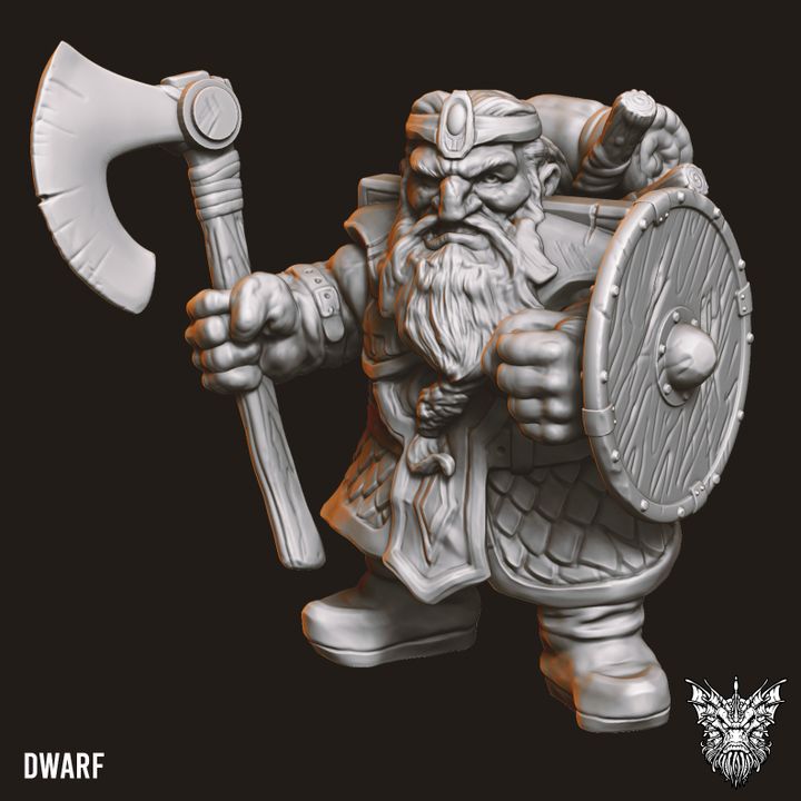 3D Printable Dwarf - Miniature by Maelstrom Makers