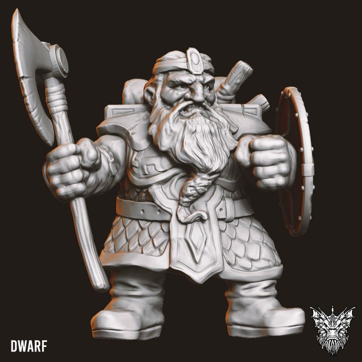 3D Printable Dwarf - Miniature by Maelstrom Makers
