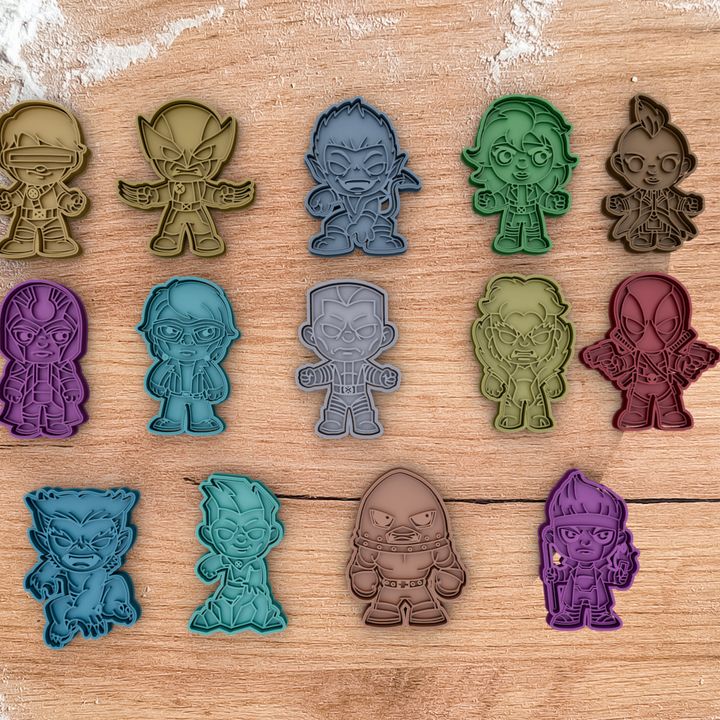 3D Printable 16 cookie cutter pack from Xmen by Mac Cookies