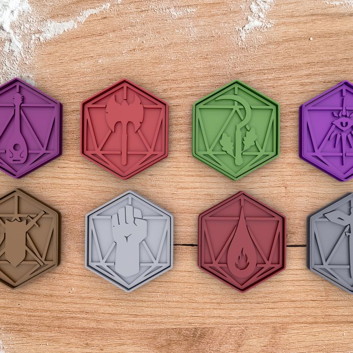3D Printable 12 cookie cutter pack from classes of Dungeons and Dragons ...