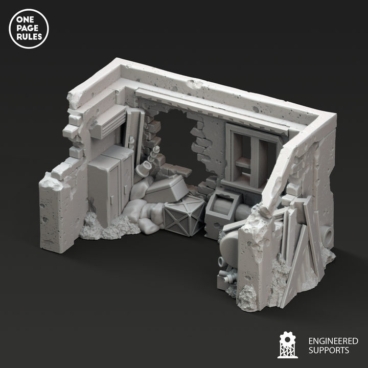 3D Printable Urban Ruins Terrain by One Page Rules