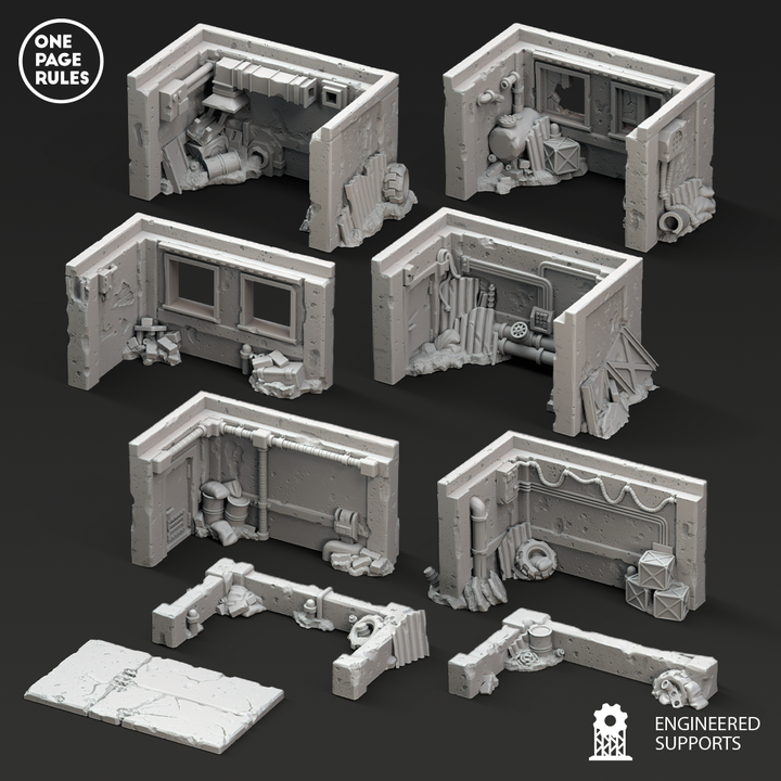 3D Printable Urban Ruins Terrain by One Page Rules