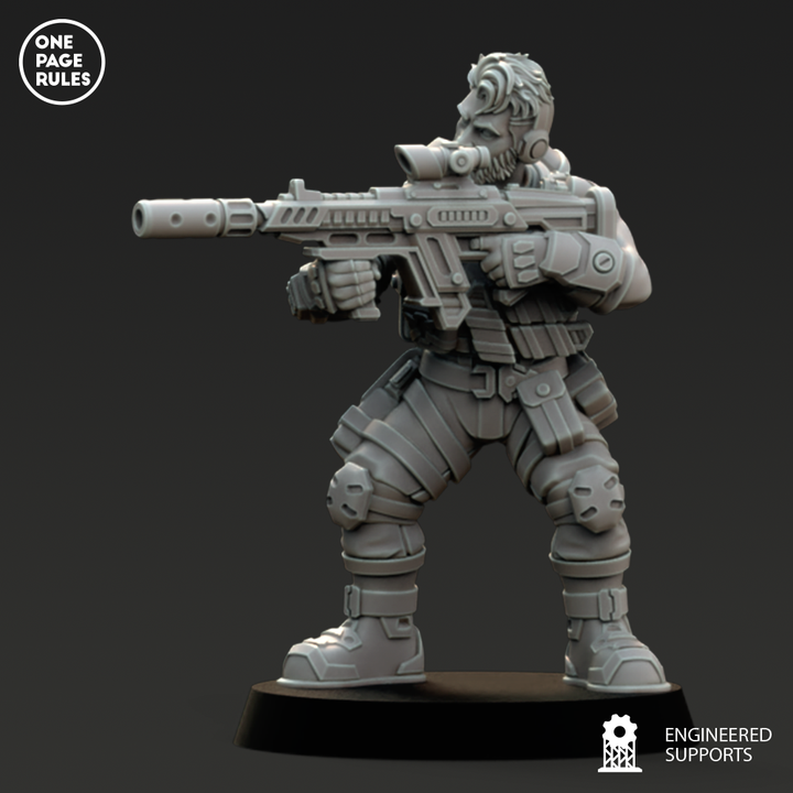 3D Printable Veterans - Human Defense Force by One Page Rules