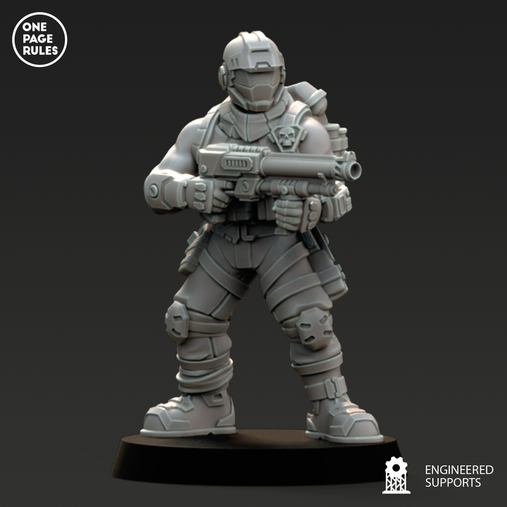 3D Printable Veterans - Human Defense Force by One Page Rules