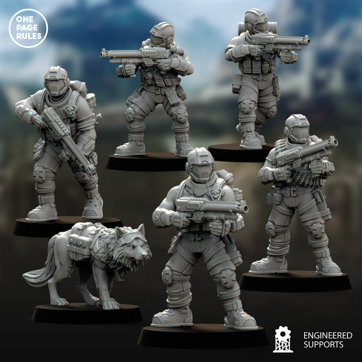 3D Printable Veterans - Human Defense Force by One Page Rules