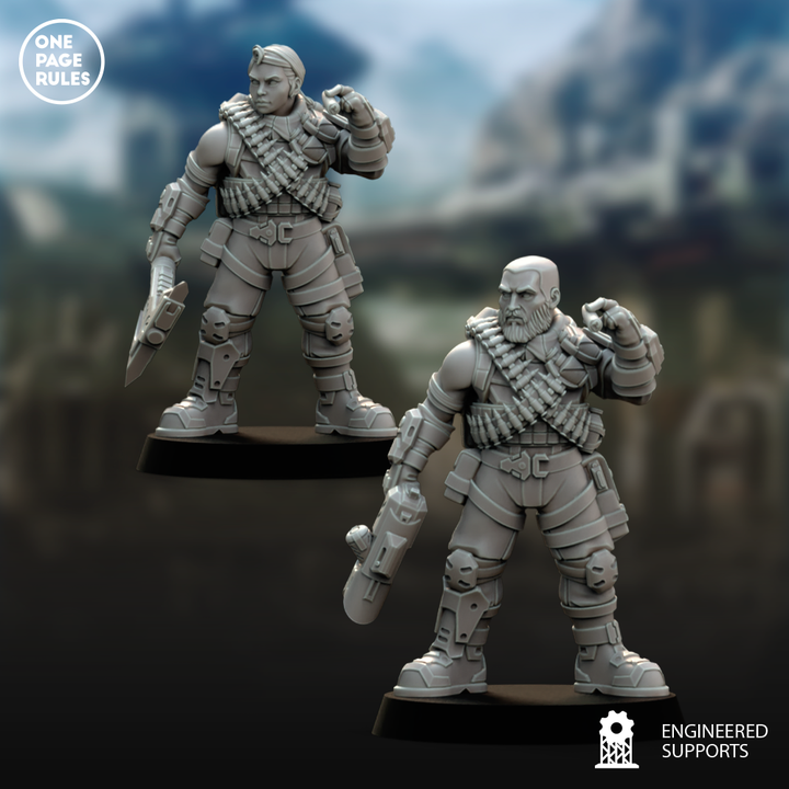 3D Printable Veterans - Human Defense Force by One Page Rules