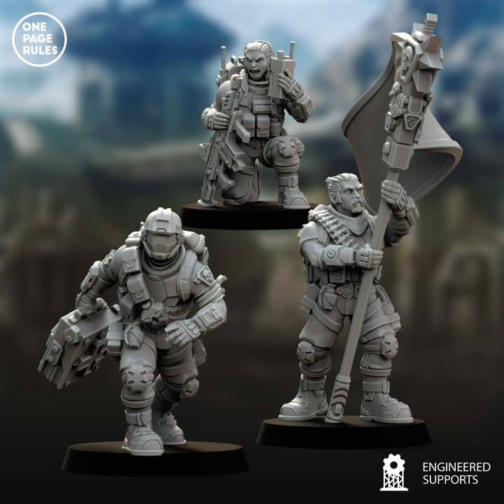 3D Printable Veterans - Human Defense Force by One Page Rules