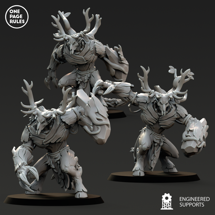3D Printable Treemen Brutes - Wood Elves by One Page Rules