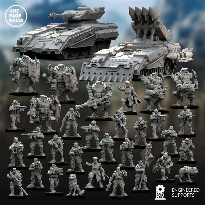 3D Printable Human Defense Force (HDF) - Release #3 by One Page Rules