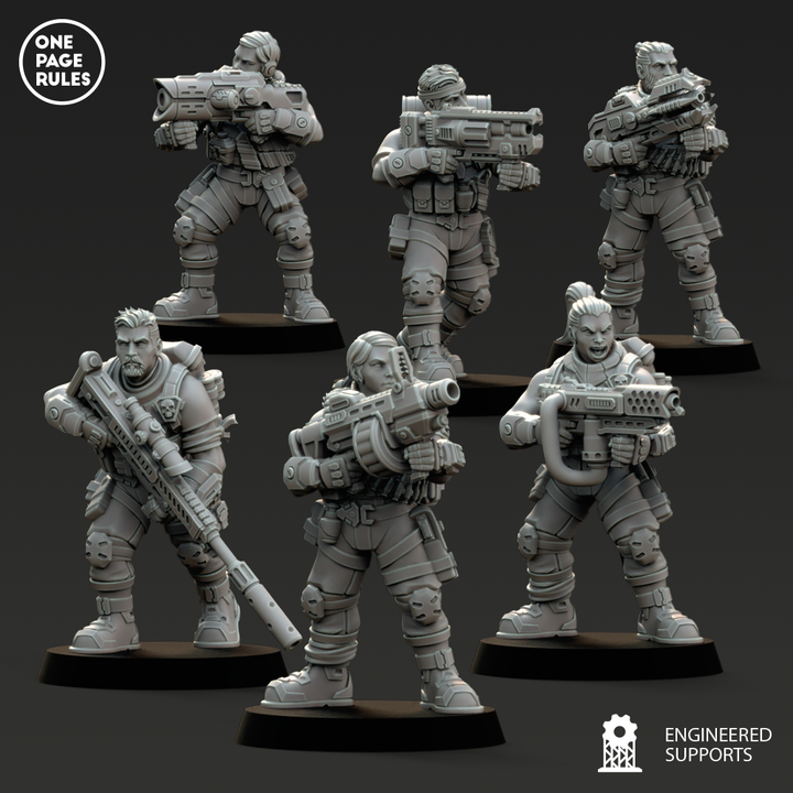 3D Printable Human Defense Force (HDF) - Release #3 by One Page Rules