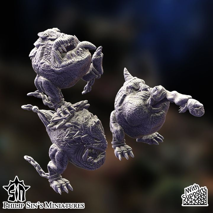 3D Printable Giant Cave Beast Set by Philip Sin's Miniatures