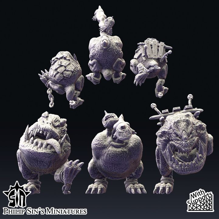 3D Printable Giant Cave Beast Set by Philip Sin's Miniatures