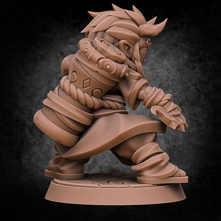 3D Printable Xyrran Emberveil, Tiefling Monk by Deathpunk Studio