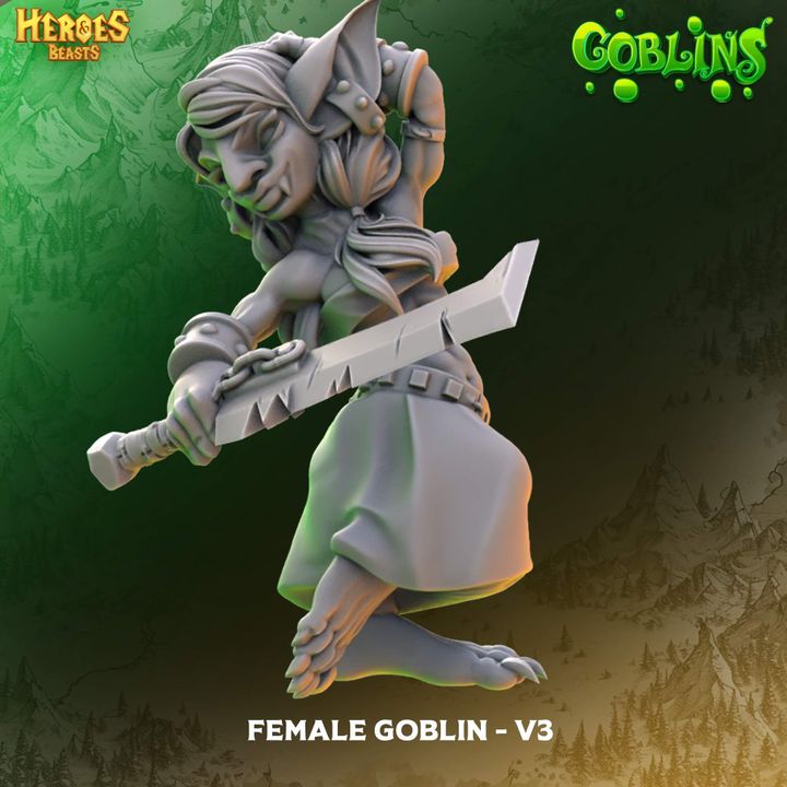 3D Printable female goblin v3 by Heroes and Beasts