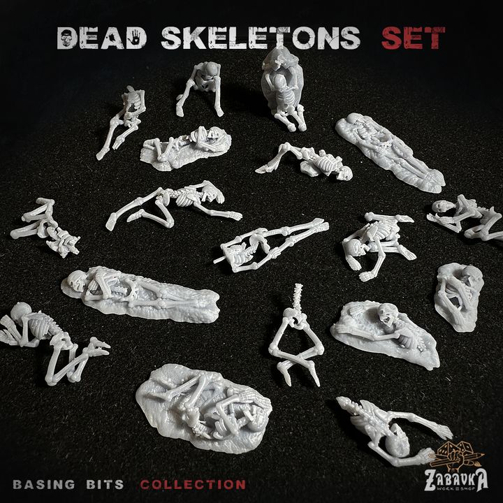 3D Printable Dead Skeletons - Basing Bits by Zabavka Workshop