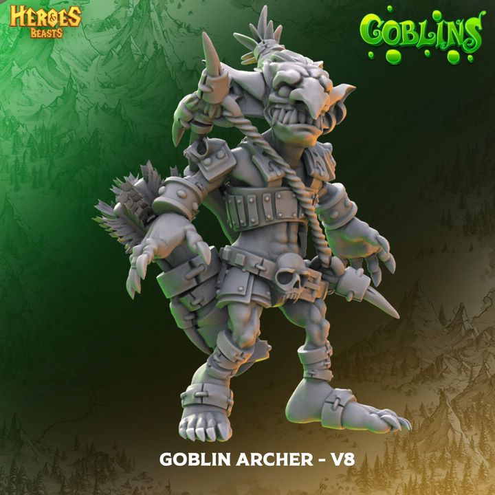 3D Printable goblin archer - v8 by Heroes and Beasts