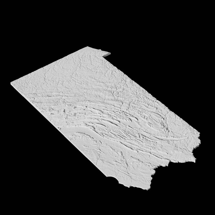 3D Printable USA State of Pennsylvania Topographic Map - 3D Terrain ...
