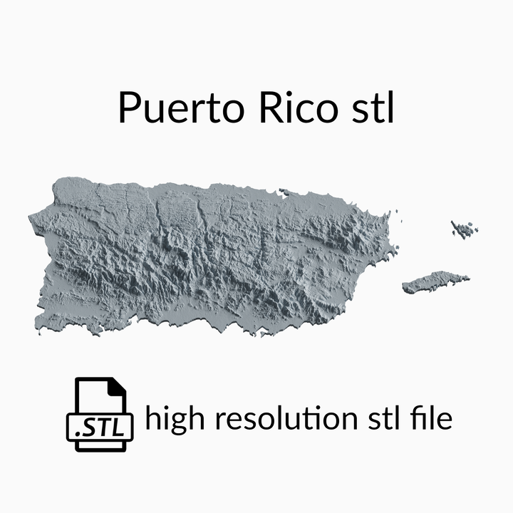 3D Printable USA State of Puerto Rico Topographic Map - 3D Terrain ... 3D Printable USA State of Puerto Rico Topographic Map - 3D Terrain ...