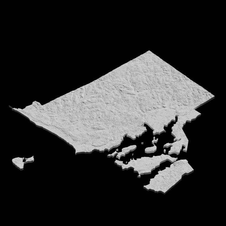 3D Printable USA State of Rhode Island Topographic Map - 3D Terrain ...