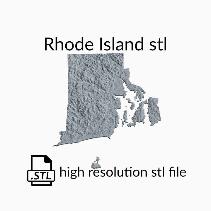 3D Printable USA State of Rhode Island Topographic Map - 3D Terrain ...
