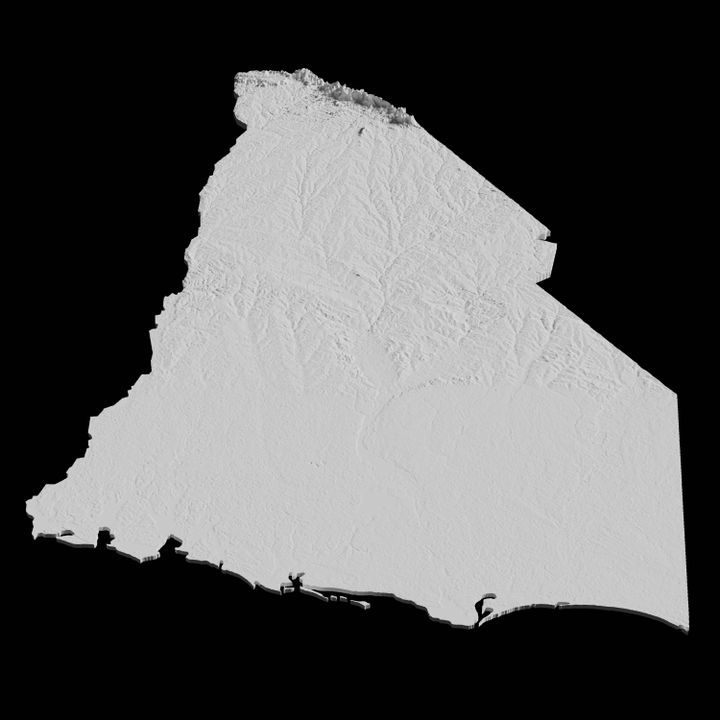 3D Printable USA State of South Carolina Topographic Map - 3D Terrain ...