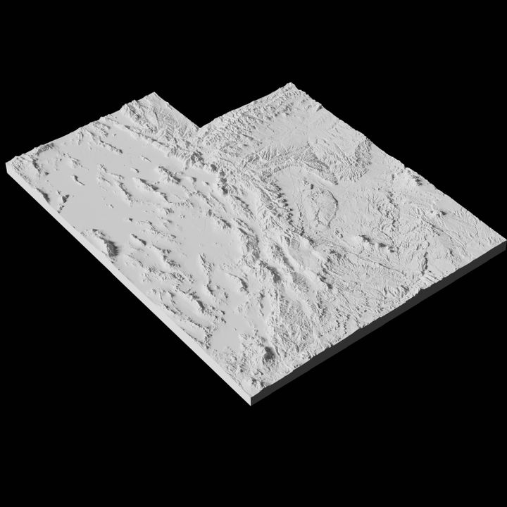 3D Printable USA State of Utah Topographic Map - 3D Terrain Elevation ...