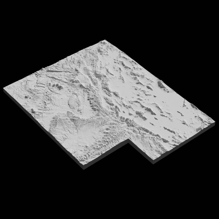 3D Printable USA State of Utah Topographic Map - 3D Terrain Elevation ...