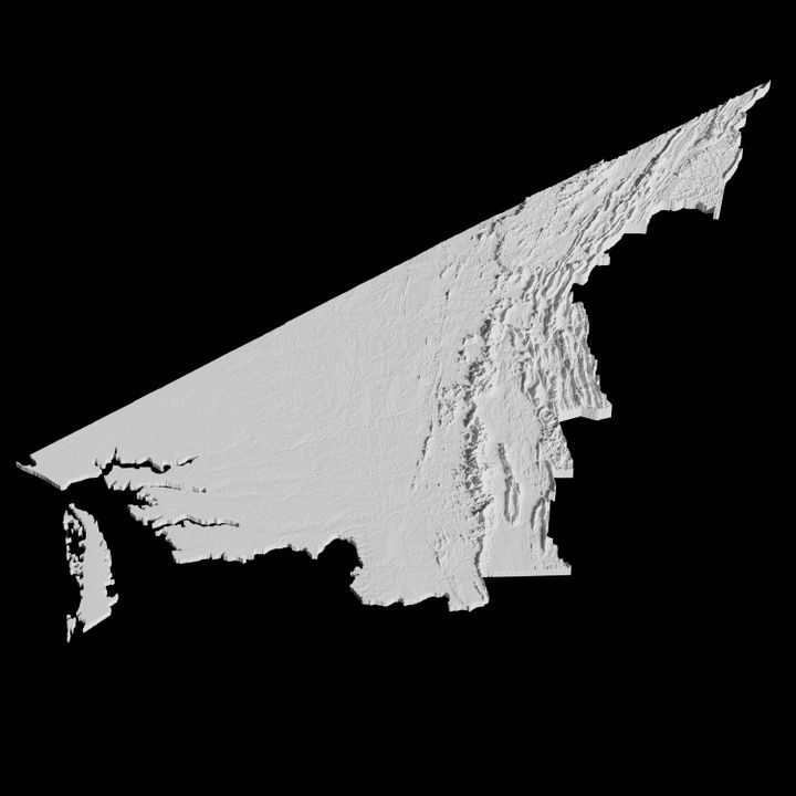3D Printable USA State of Virginia Topographic Map - 3D Terrain ...