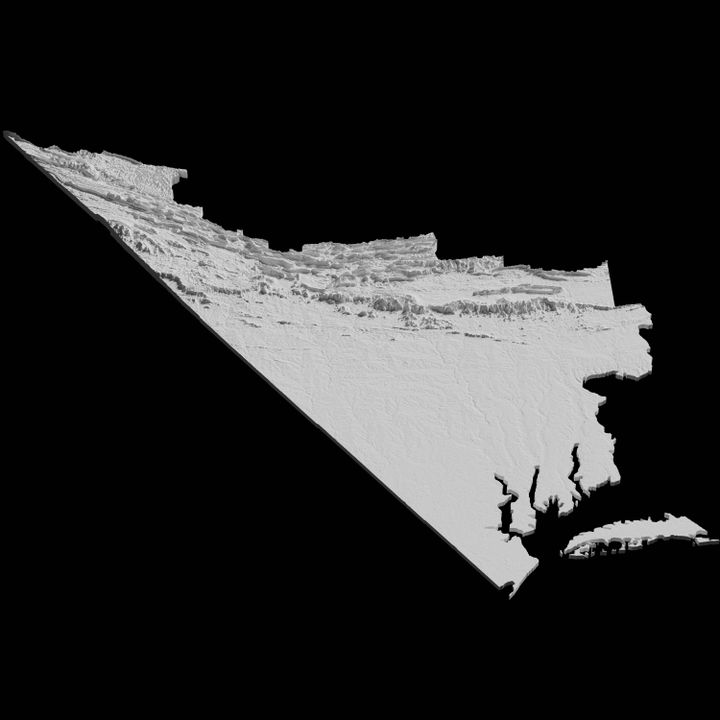 3D Printable USA State of Virginia Topographic Map - 3D Terrain ...