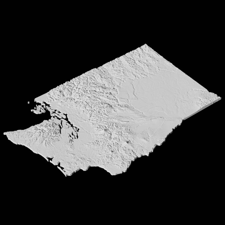 3D Printable USA State of Washington Topographic Map - 3D Terrain ...