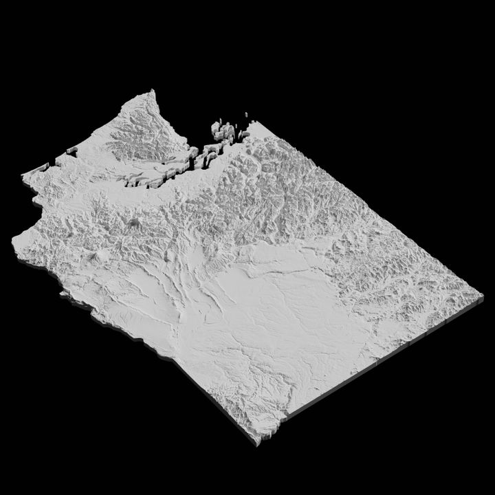 3D Printable USA State of Washington Topographic Map - 3D Terrain ...