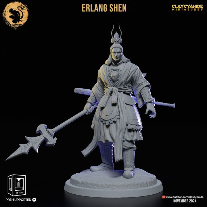3D Printable Erlang Shen by Clay Cyanide Miniatures