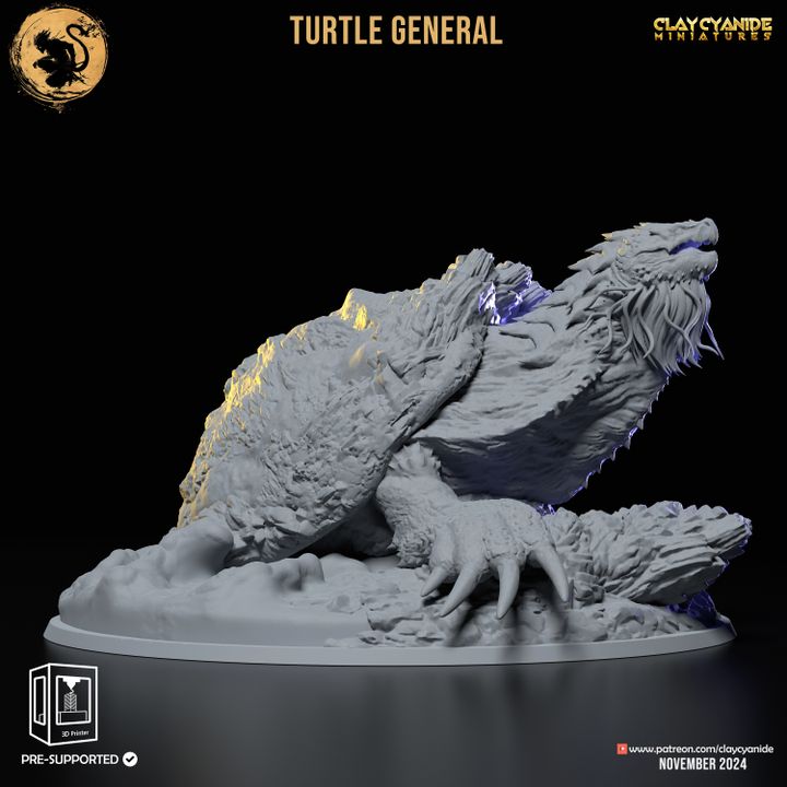 3D Printable Turtle General by Clay Cyanide Miniatures