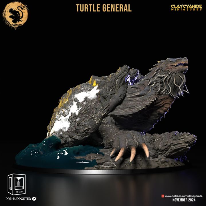 3D Printable Turtle General by Clay Cyanide Miniatures