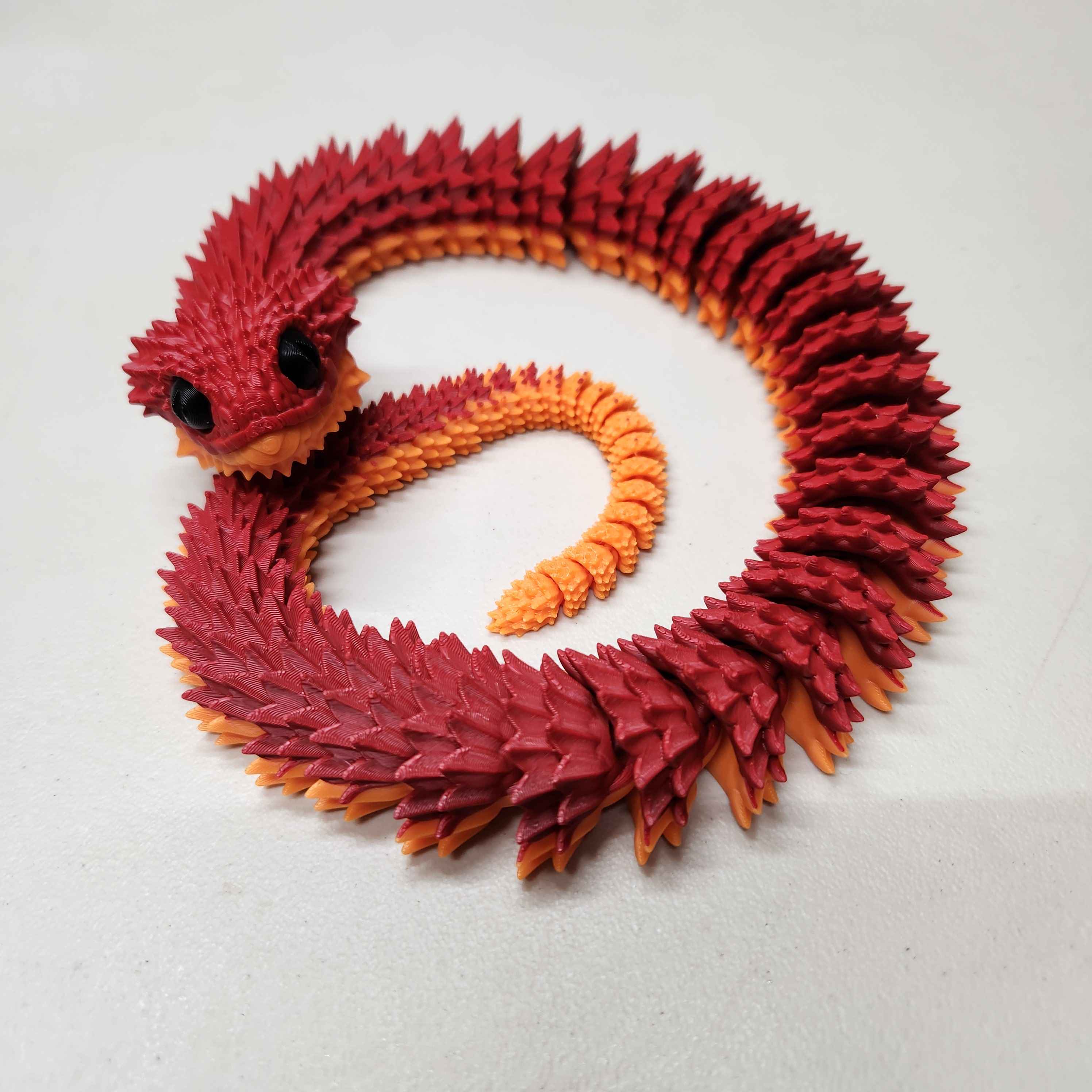 3D Printable Bush Viper - Glass Eyed Articulated Dragon Snake by RAKI-BOX