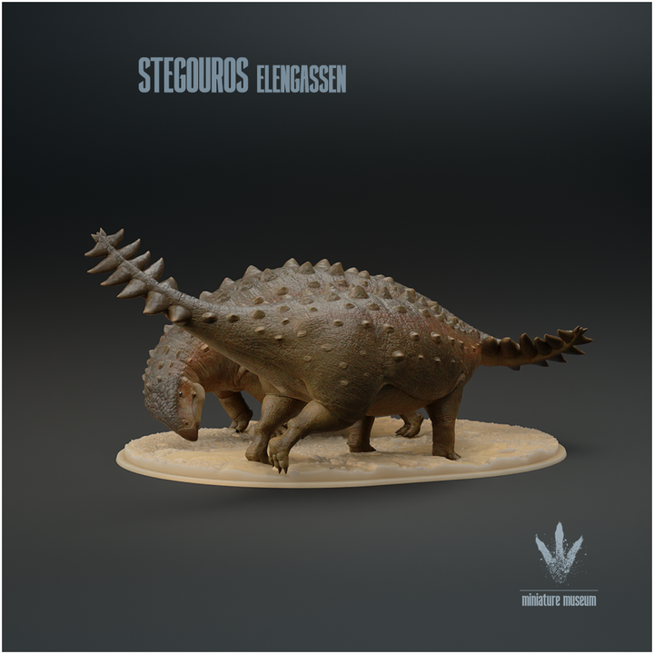 3D Printable Stegouros elengassen : Fight by Miniature Museum