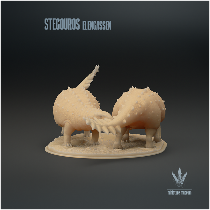 3D Printable Stegouros elengassen : Fight by Miniature Museum