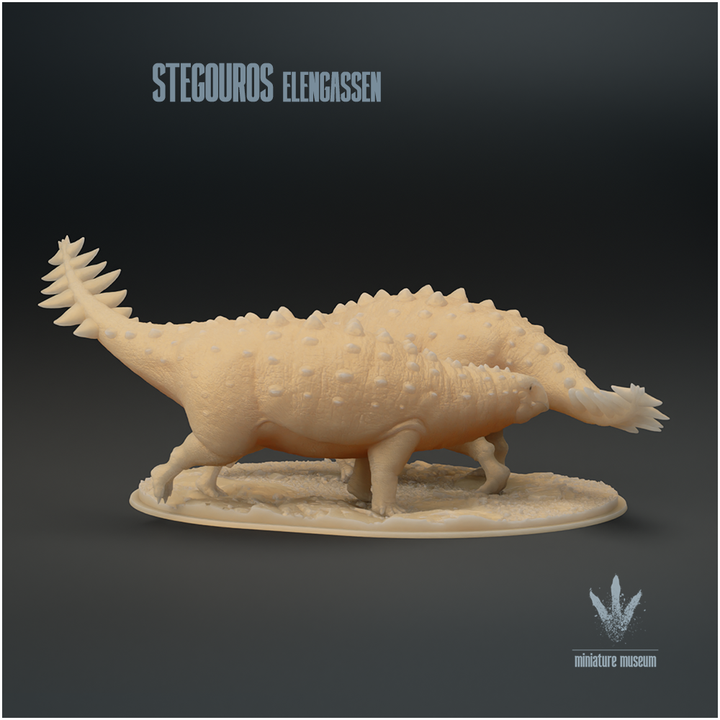 3D Printable Stegouros elengassen : Fight by Miniature Museum