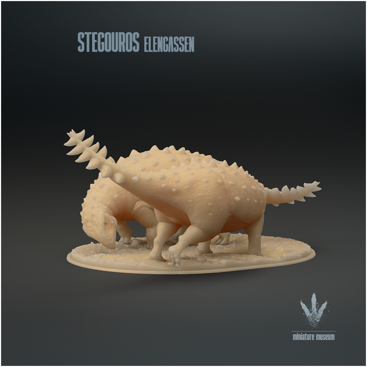 3D Printable Stegouros elengassen : Fight by Miniature Museum