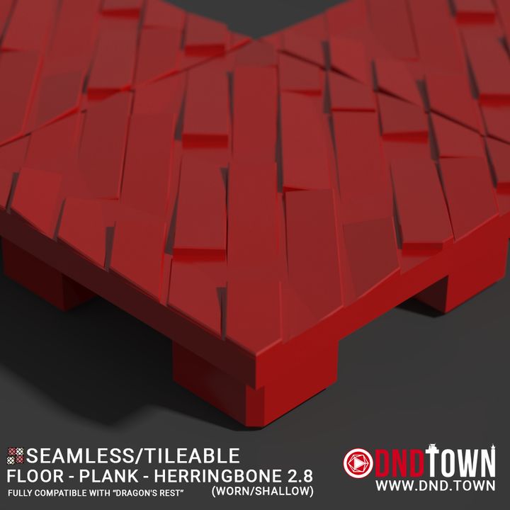 3D Printable 3D Modular Dungeon Tile: Floor - Plank - Herringbone 2.8 ...