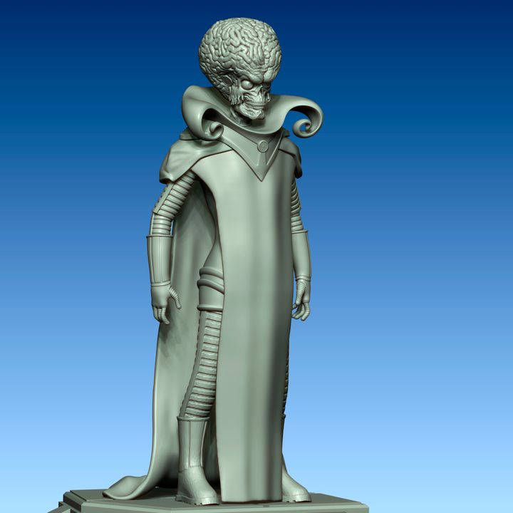 3D Printable Alien from the movie Mars Attacks! by Denis