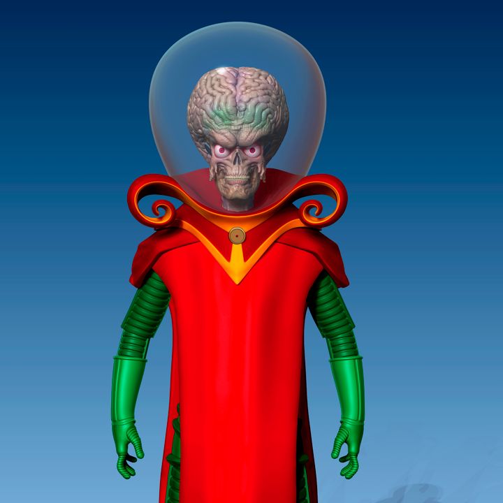 3D Printable Alien from the movie Mars Attacks! by Denis