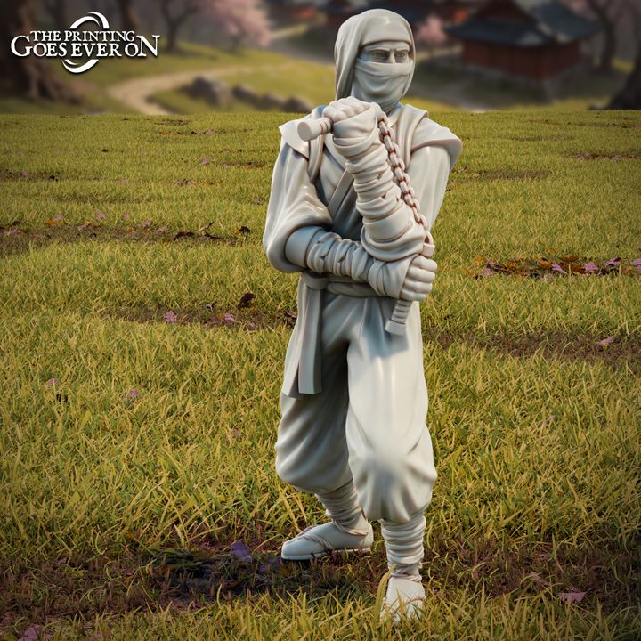 3D Printable Ninja - Nunchucks - Presupported by The Printing Goes Ever On