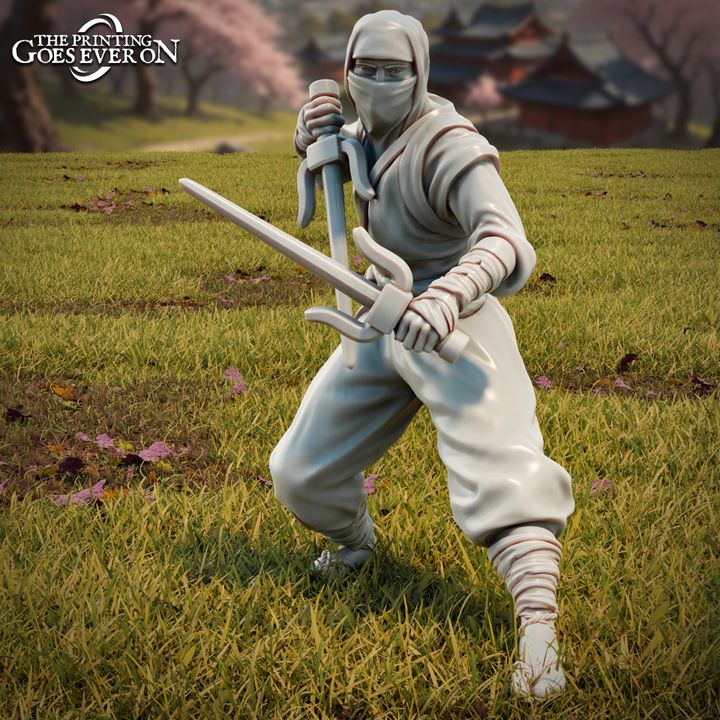 3D Printable Ninja - Sai - Presupported by The Printing Goes Ever On