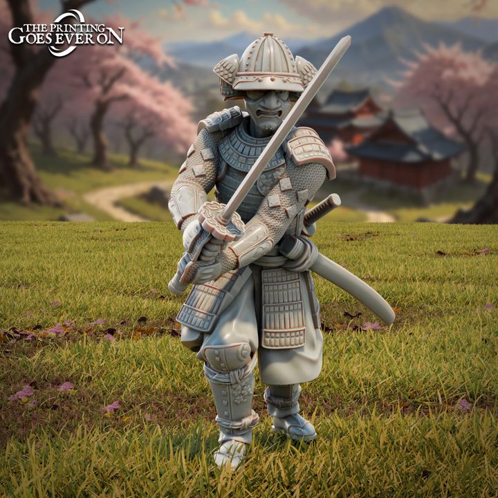 3D Printable Jade Empire Samurai - Katana B - Presupported by The ...