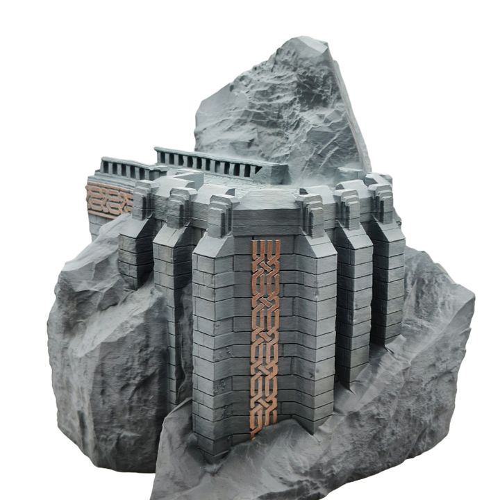 3D Printable Dwarven Mountain Terrain - Iron Stone Lookout by Laser Terrain