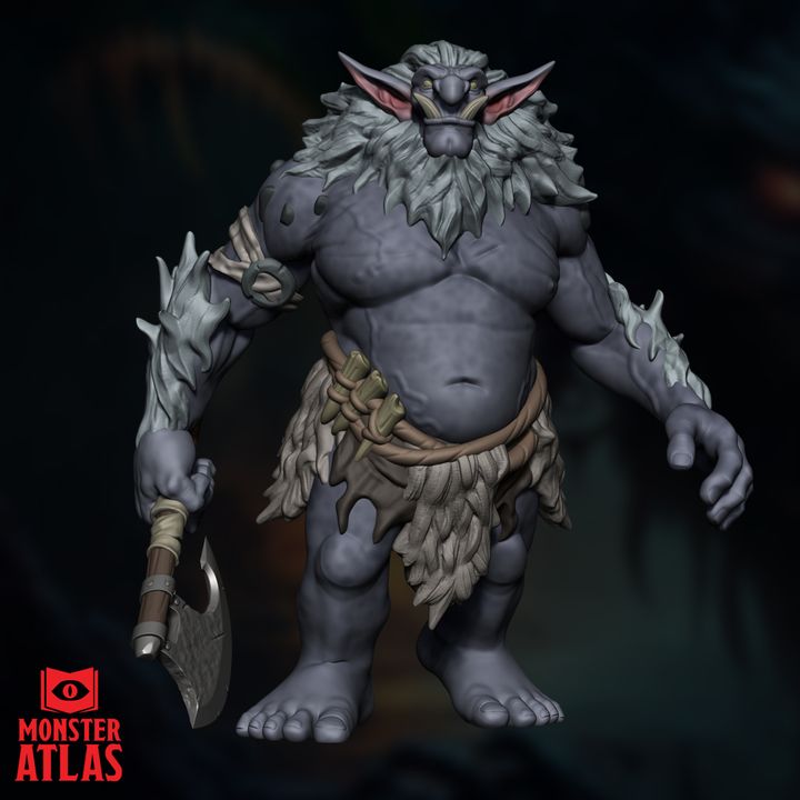 3D Printable Ice Troll by Monster Atlas